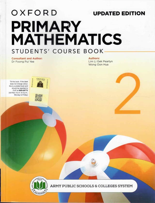 OXFORD PRIMARY MATHEMATICS STUDENTS COURSE BOOK 2 UPDATED EDITION ...